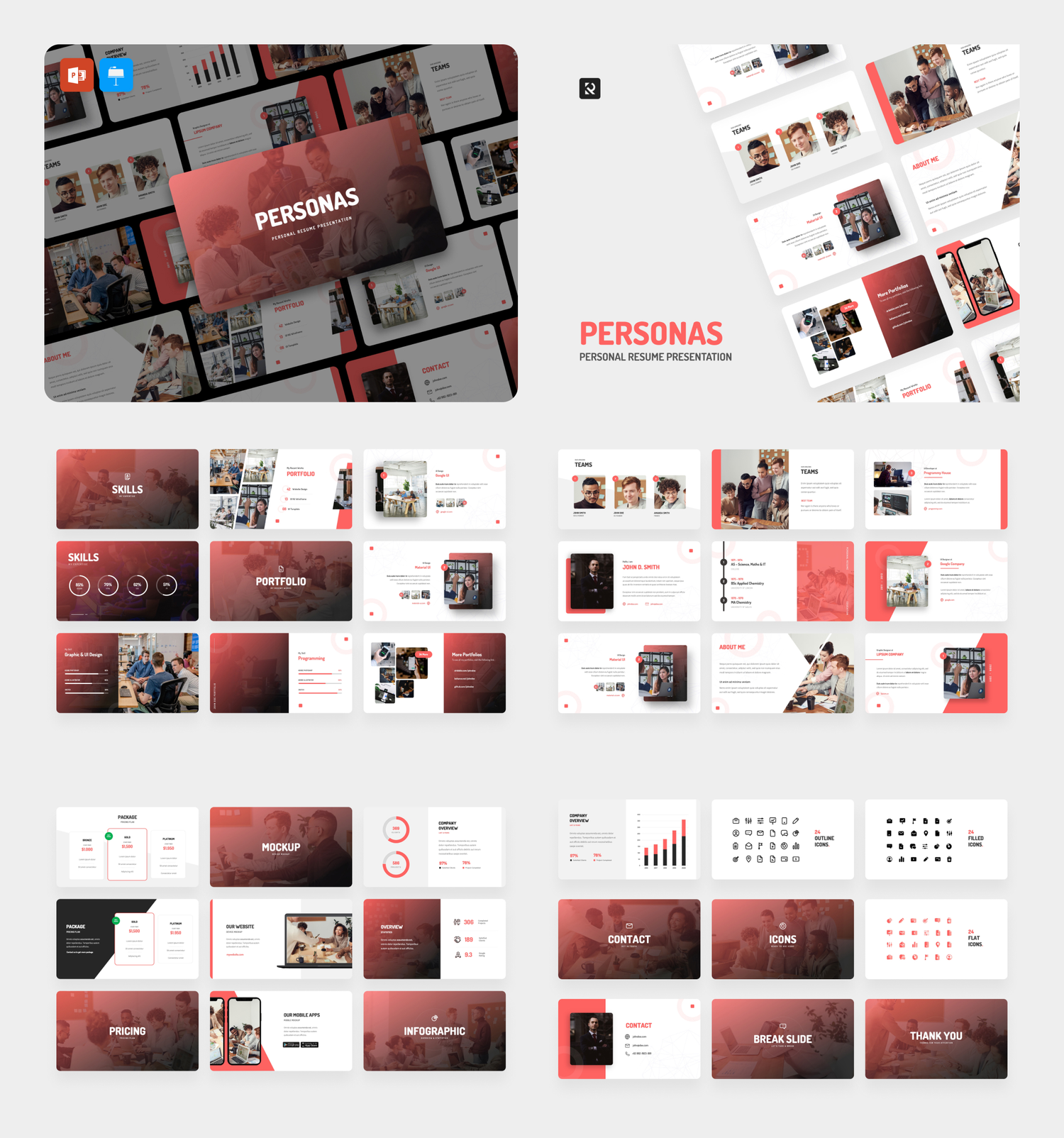 3645 时尚商务投资个人简历作品集展示PPT+Keynote模版 Personas Presentation _ 果觅网（gooodme）